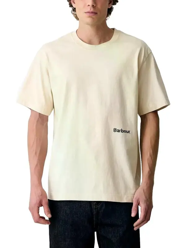 Barbour Logo-print Graphic-back T-shirt - Neutrals