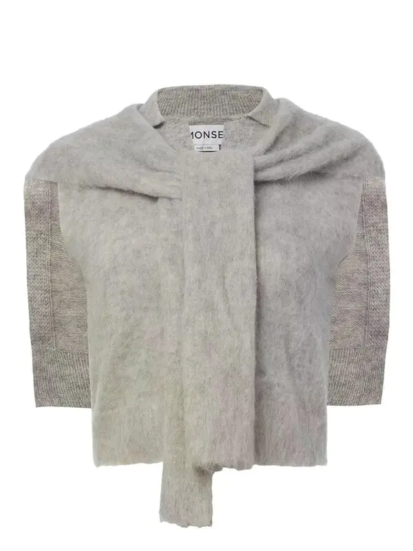 Monse Sleeveless Sweater With Integrated Scarf - Grey