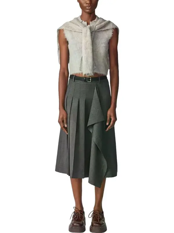 Monse Sleeveless Sweater With Integrated Scarf - Grey