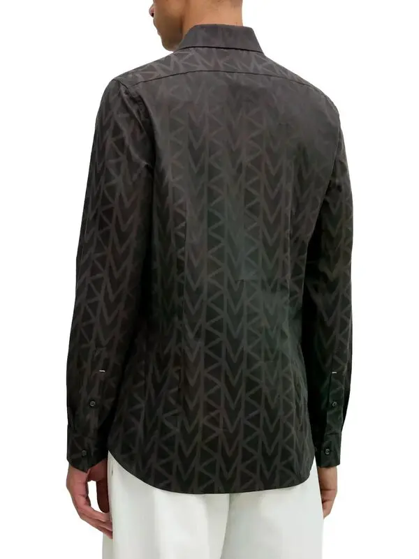 Michael Kors Monogram-print Long-sleeve Shirt - Black