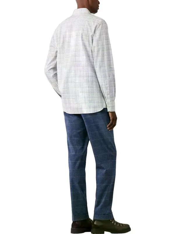 HACKETT  Tattersall Cotton Shirt - Neutrals