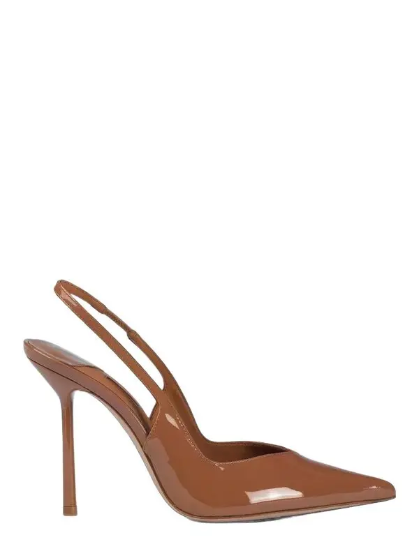 LE SILLA Vivienne Patent-leather Slingback Pumps - Brown