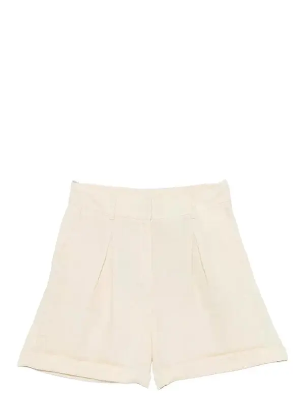MAISON123 Pleated Turn-up Shorts - Neutrals