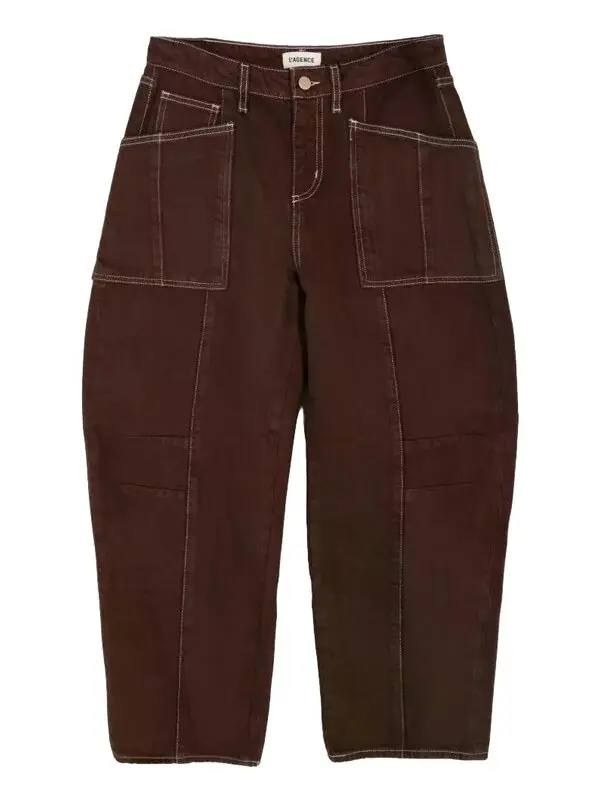 L'Agence Cody Contrast Stitch Jeans - Brown