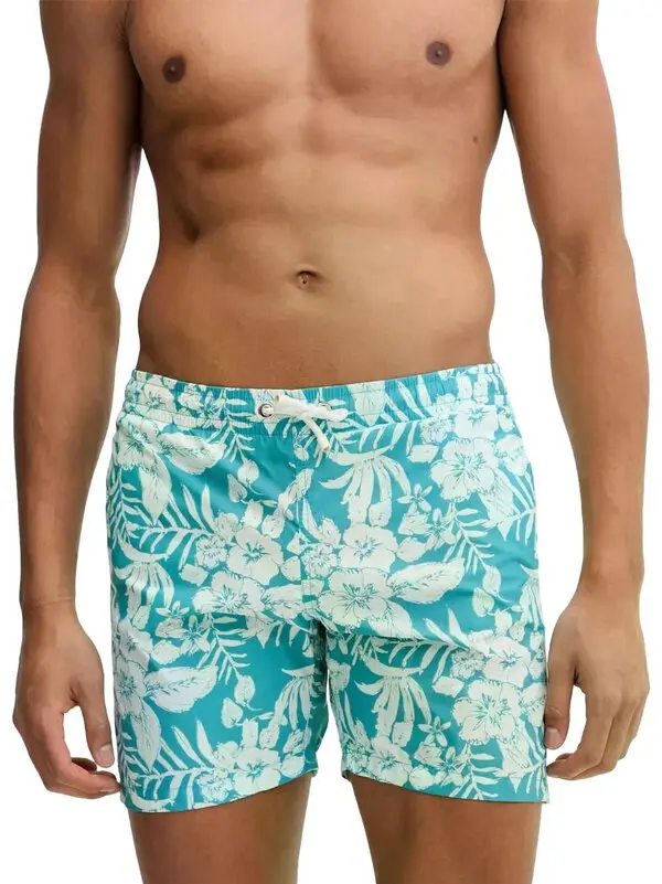 BANANA MOON Floral Print Swim Shorts - Blue