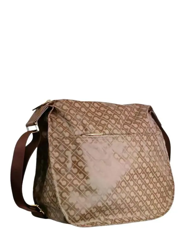 GHERARDINI Monogram Pattern Foldover Messenger Bag - Brown