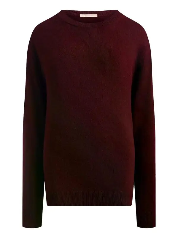 12 STOREEZ Cashmere Crew Neck Sweater - Red
