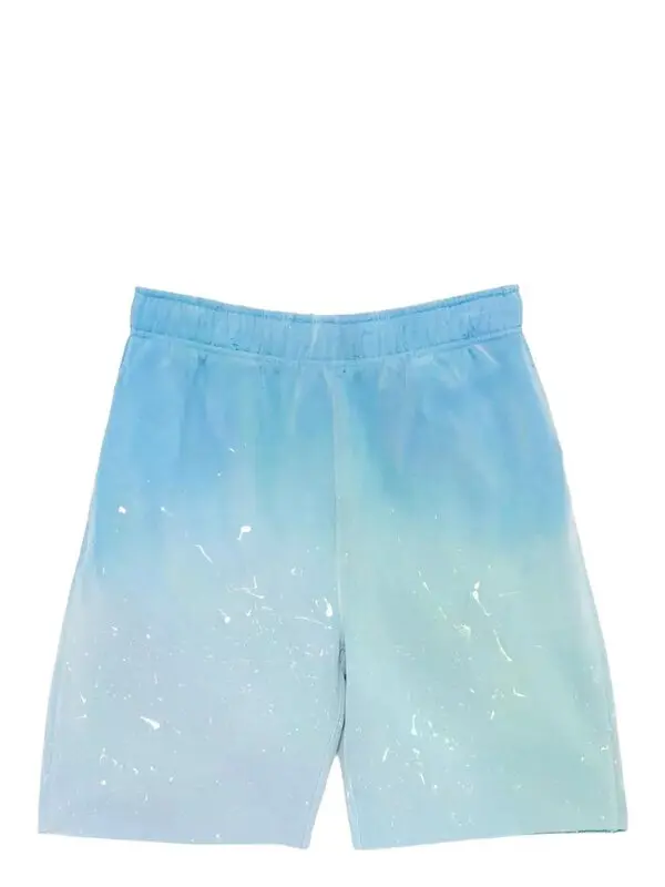 PALE CLOUD Ombré Paint-splatter Shorts - Blue