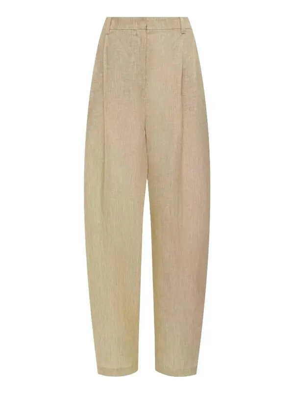 12 STOREEZ Gelato Pleated Tapered Trousers - Neutrals