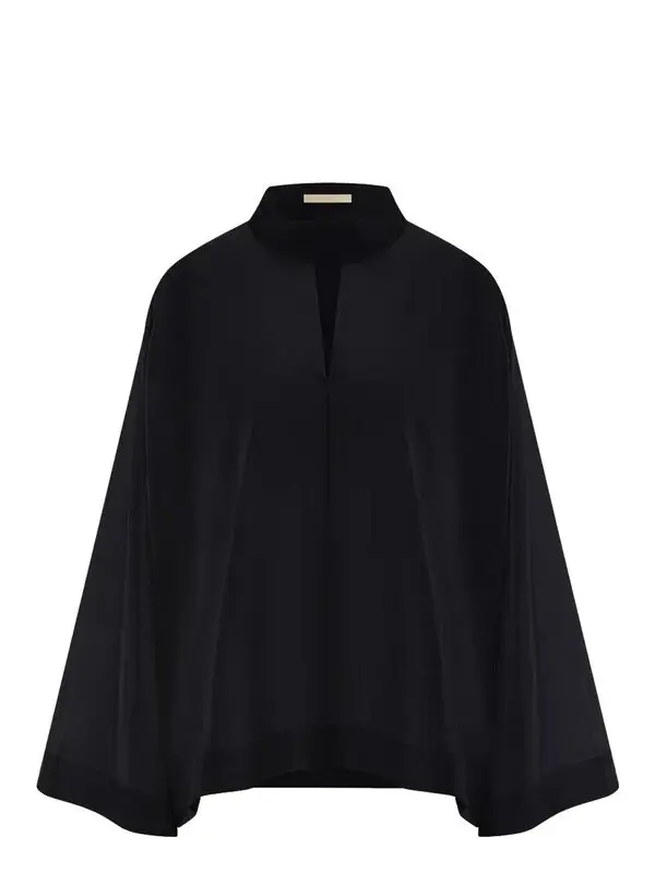 12 STOREEZ Marrakesh V-neck Blouse - Black