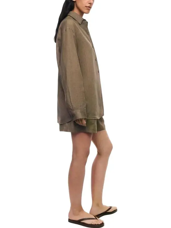 12 STOREEZ Patch-pocket Shirt - Brown