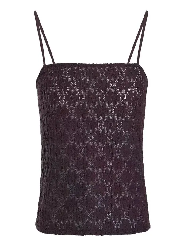 12 STOREEZ Primrose Lace Camisole Top - Brown
