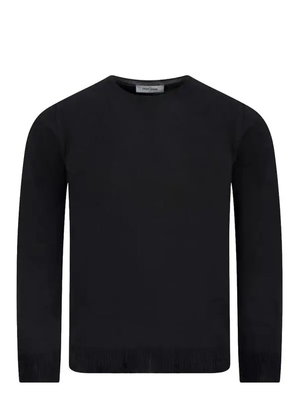 GRAN SASSO Crew Neck Long Sleeve Sweater - Black