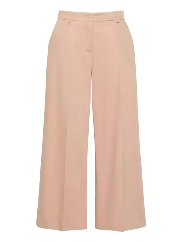 Max Mara Satin-finish Wide-leg Cropped Trousers - Pink