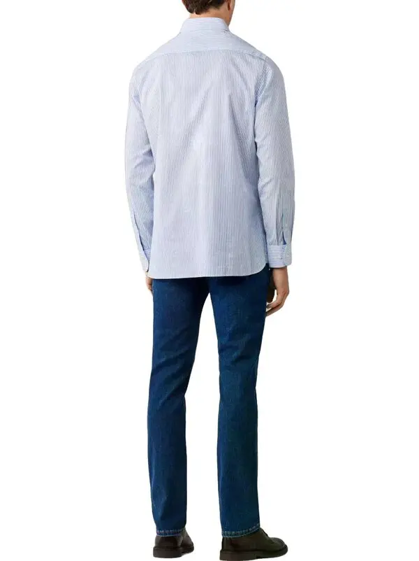 HACKETT  Pimlico Striped Cotton Shirt - White