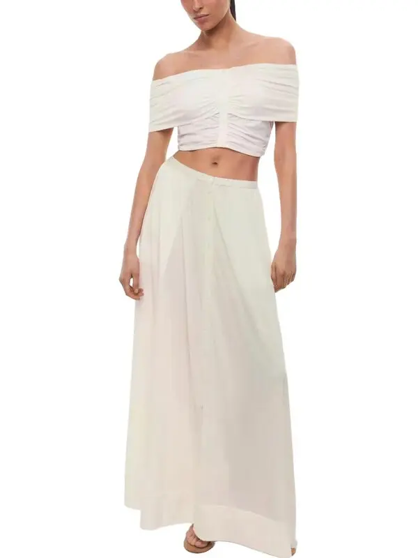12 STOREEZ Isadora Ruched Off-the-shoulder Top - White
