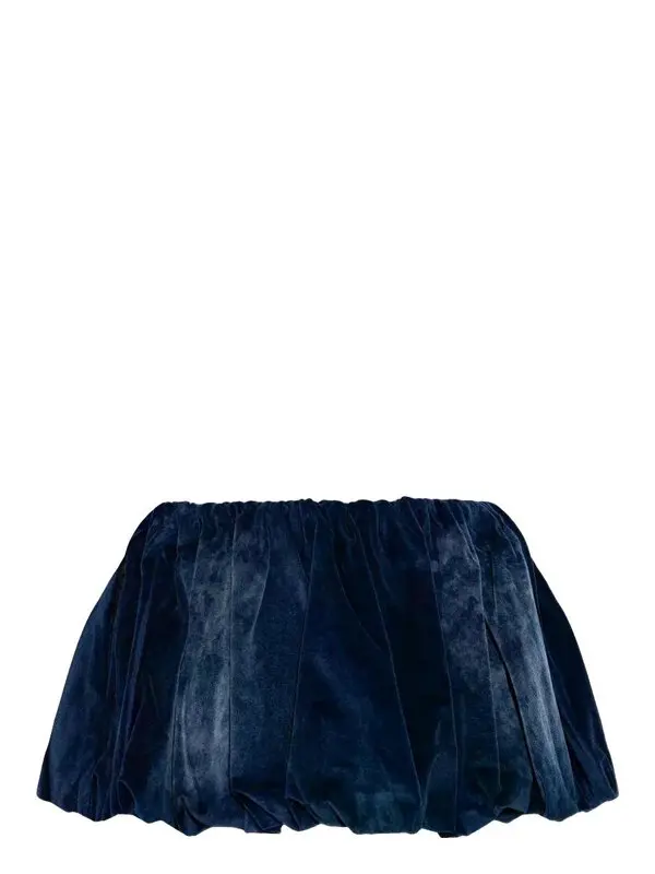 DIESEL® Velvet Effect Bubble Mini Skirt - Blue