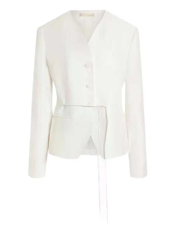 12 STOREEZ Aurelia V-neck Jacket - White