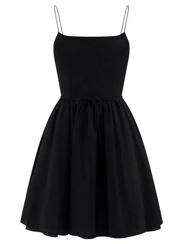 12 STOREEZ Orchard Bow-detail Mini Dress - Black
