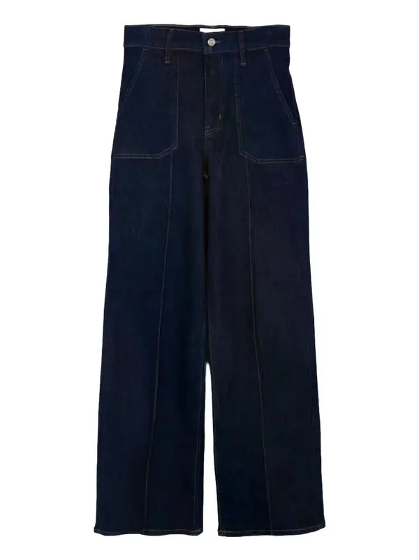 FRAME Le Slim Palazzo Pintuck-pocket Jeans - Blue