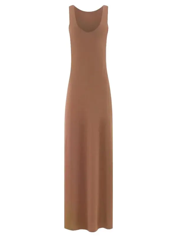 12 STOREEZ Scoop Neck Maxi Dress - Brown