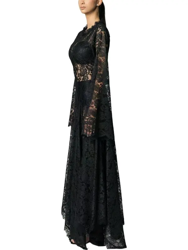 MIAU BY CLARA ROTESCU Lace Maxi Dress - Black