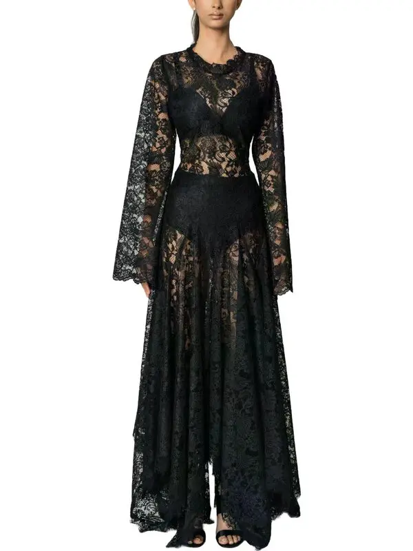 MIAU BY CLARA ROTESCU Lace Maxi Dress - Black