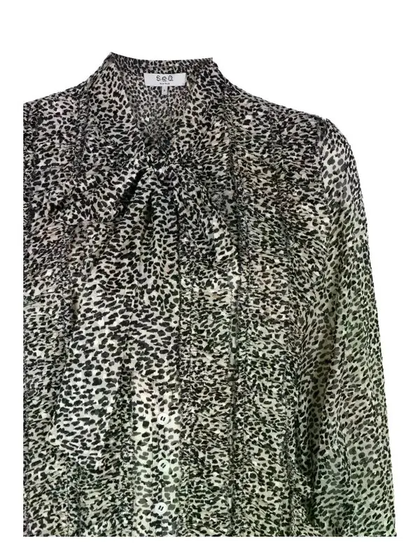 Sea Charlize Ruffled Leopard Print Blouse - Neutrals