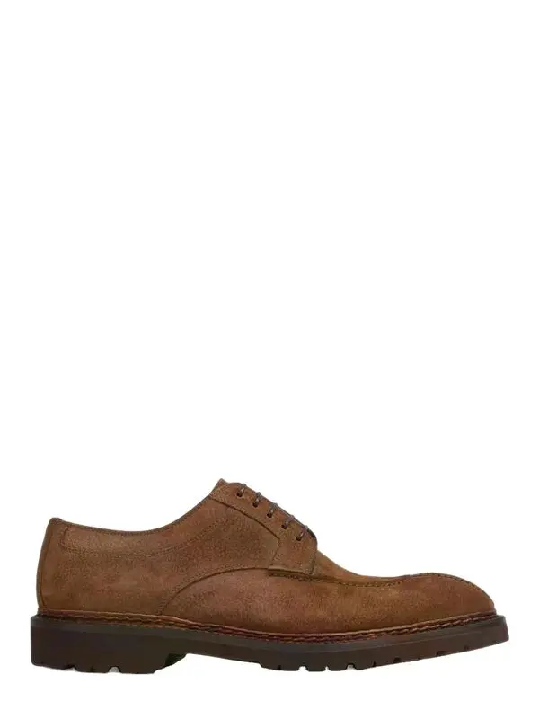 Bontoni Lace-up Suede Shoes - Brown