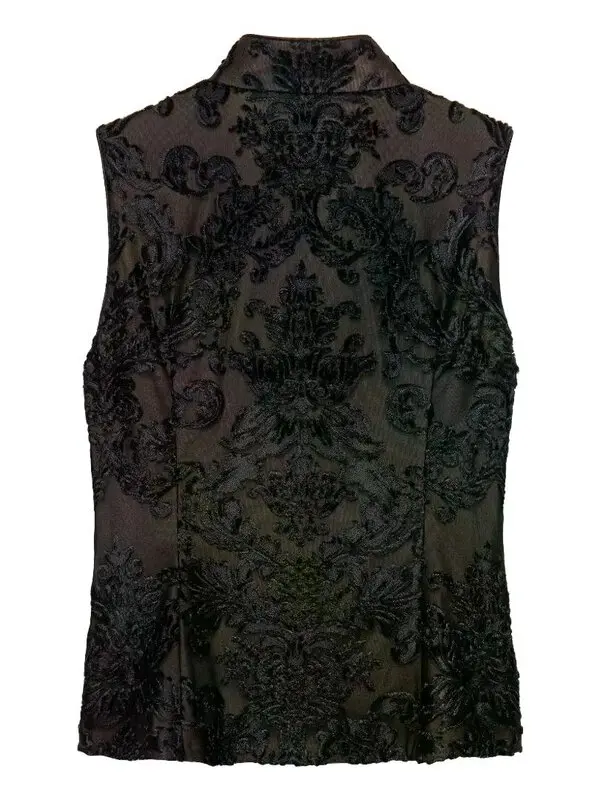 Shanghai Tang Sleeveless Floral Top - Black