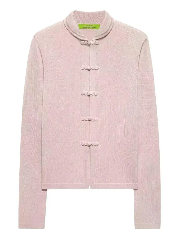 Shanghai Tang Silk Frog Fastening Cardigan - Pink