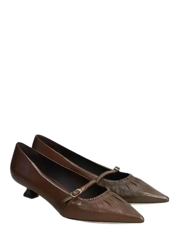 THE SELLER Pointed-toe Buckled Pumps - Brown