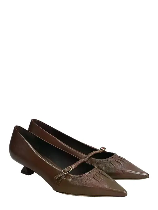 THE SELLER Pointed-toe Buckled Pumps - Brown