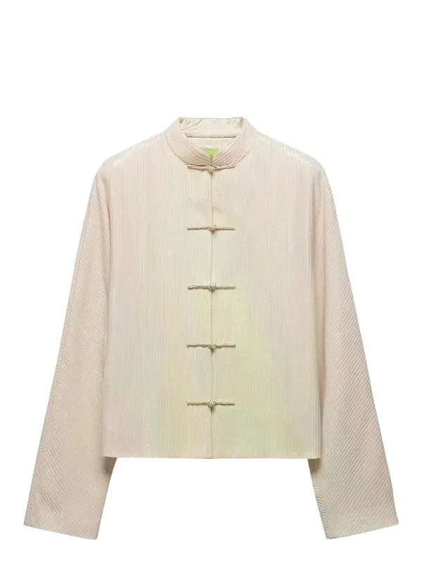 Shanghai Tang Sequin Embellished Frog-fastening Jacket - Neutrals
