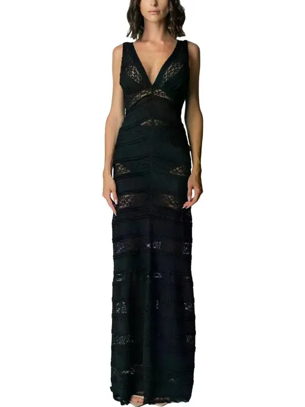 MIAU BY CLARA ROTESCU Lace Maxi Dress - Black