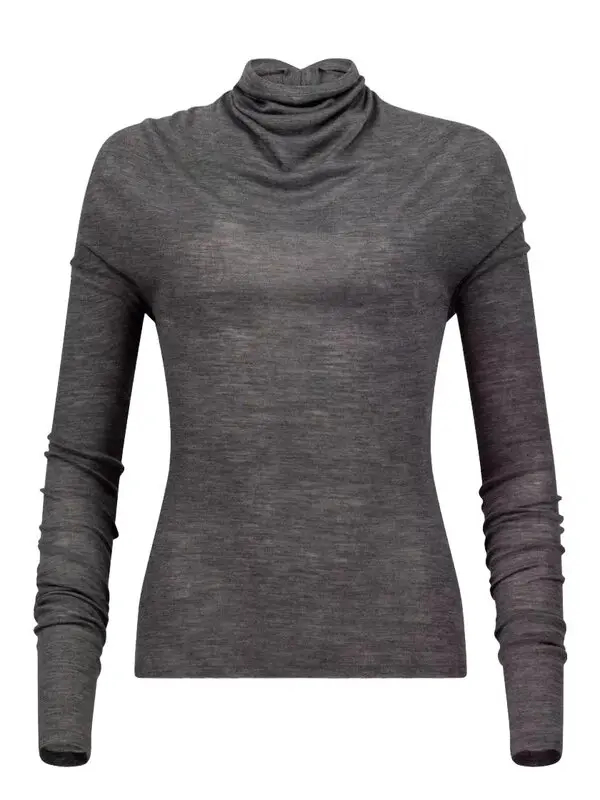 Victoria Beckham Draped Long-sleeve Top - Grey