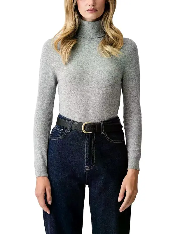 Barbour Pendle Tartan-patch Roll-neck Sweater - Grey