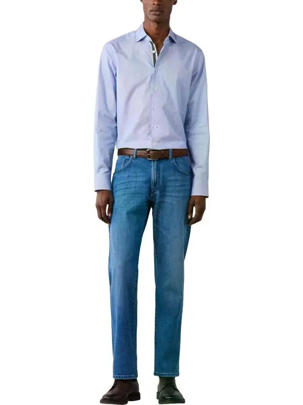 HACKETT LONDON Fil Coupé Bengal-stripe Shirt - Blue