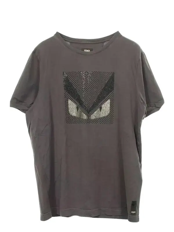 Fendi 2000s Monster Rhinestone-embellished T-shirt - Grey