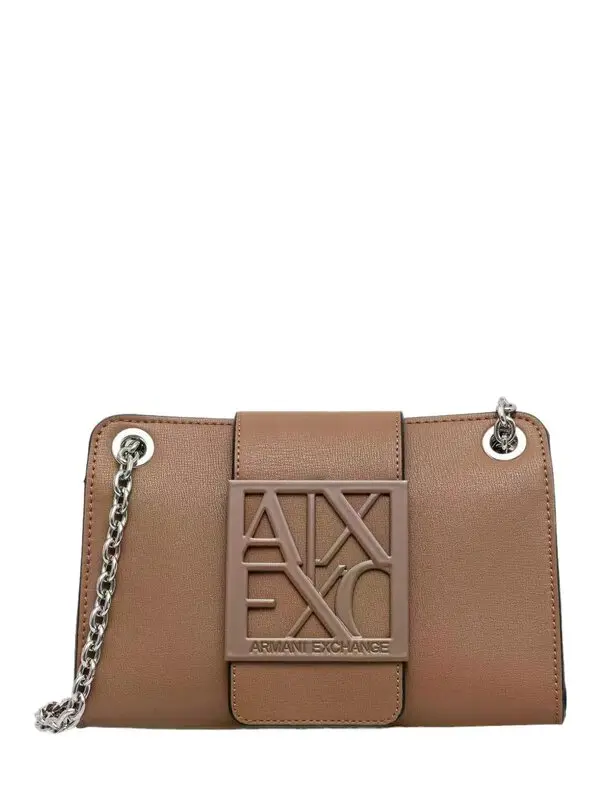 Armani Exchange Logo Plaque Chain-link Cross Body Bag - Brown
