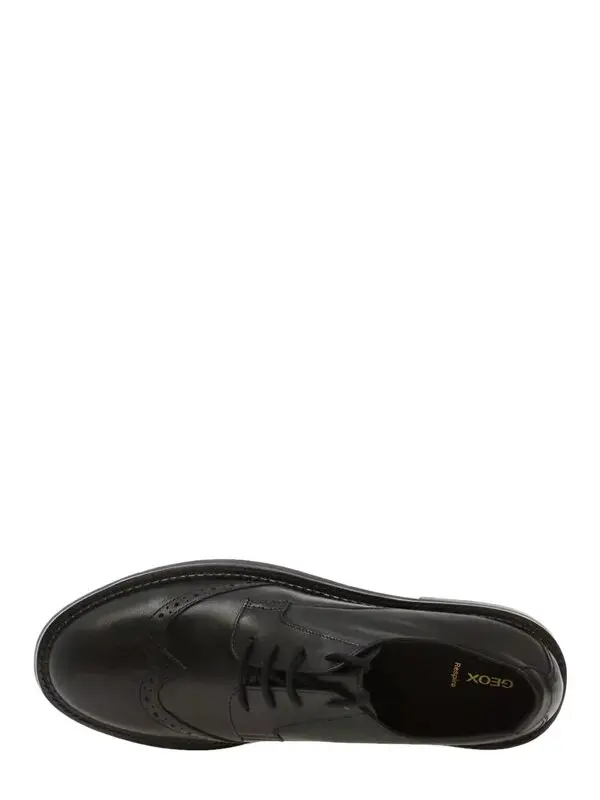 Geox Serilda Leather Derby Shoes - Black