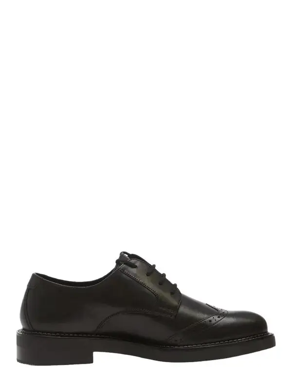 Geox Serilda Leather Derby Shoes - Black