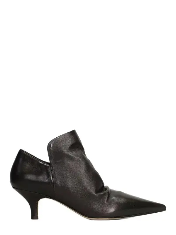 THE SELLER Ruched Pointed-toe Ankle Boots - Brown