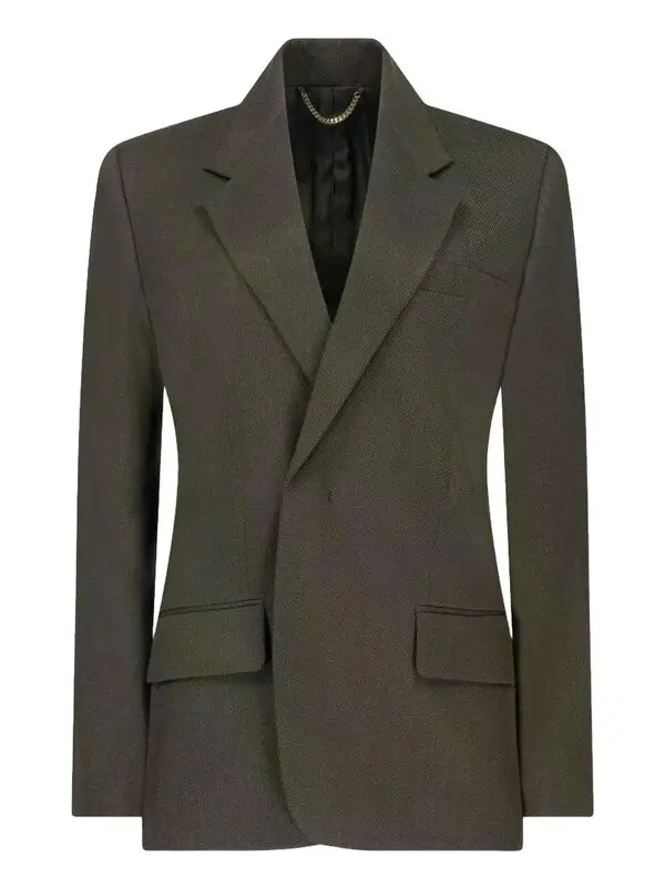 Victoria Beckham Single-breasted Wool Blazer - Green