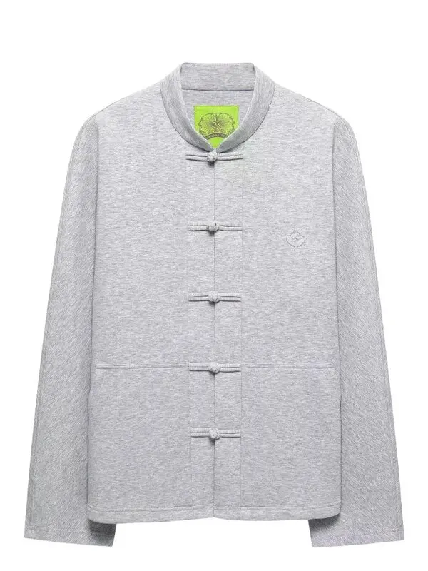 Shanghai Tang Frog-fastening Jacket With Logo Detail - Grey