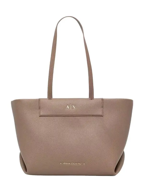 Armani Exchange Logo Plaque Tote Bag - Brown