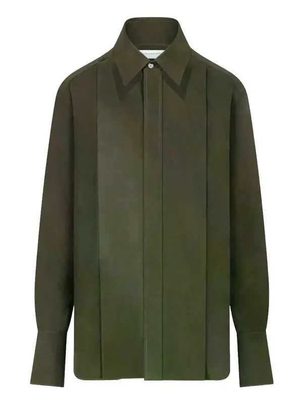 Victoria Beckham Silk Cut-out Shirt - Green