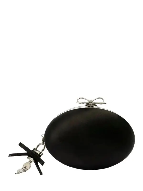 SELF-PORTRAIT Bow-clasp Clutch Bag - Black