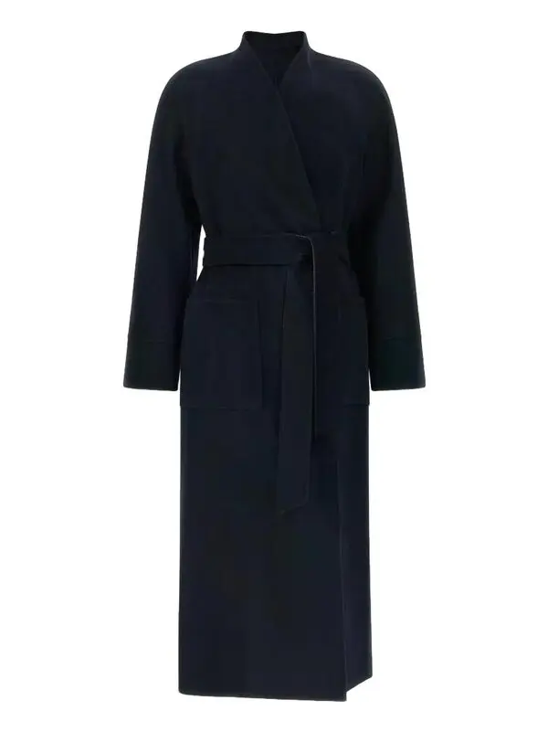 Max Mara Nodo Reversible Wool Coat - Blue