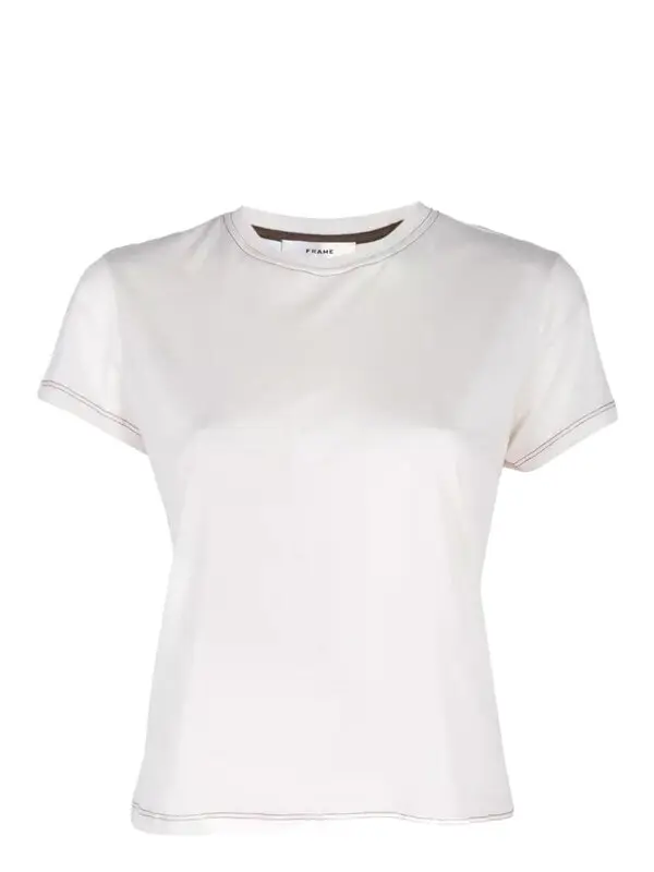 FRAME Contrast-stitch T-shirt - Neutrals